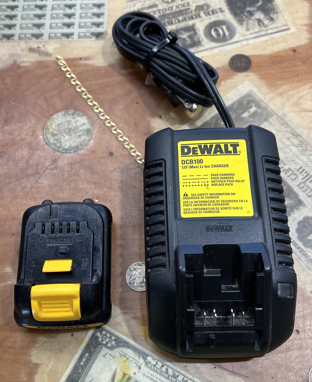 DEWALT DCB100 CHARGER & DCB120 12V Volt 1.5 Ah Lithium-Ion Battery OEM ...
