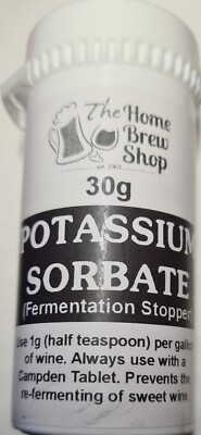 Potassium Sorbate 30g Fermentation Stopper Home Brew Wine Stabiliser ...