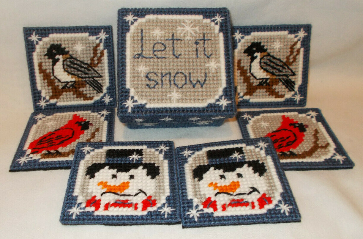 Handmade Plastic Canvas Coaster Sets | eBay