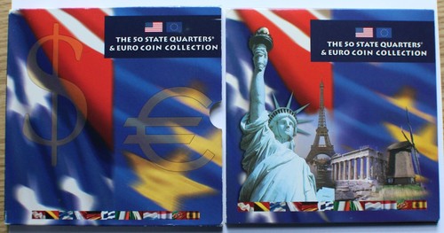 2002 The 50 State Quarters & Euro Coin Collection, US Mint, 5 Quarters ...