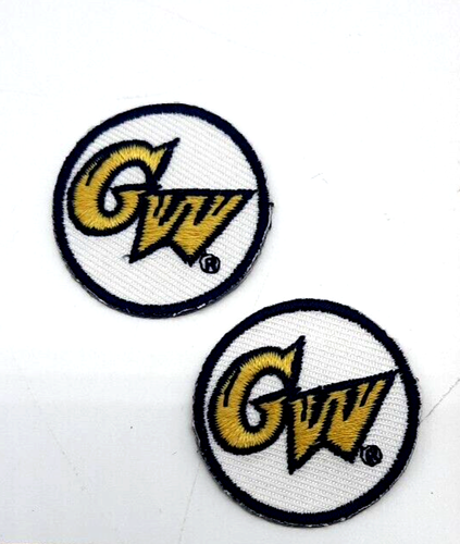 2X GW GEORGE WASHINGTON UNIVERSITY 1” Iron On Embroidered Patch Round ...