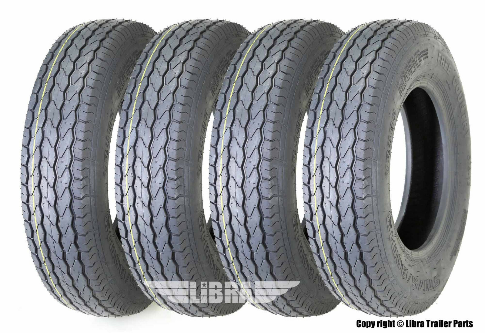 ST175/80D13 Trailer Tires FREE COUNTRY 175 80 13 1758013 B78-13 Bias 6 ...