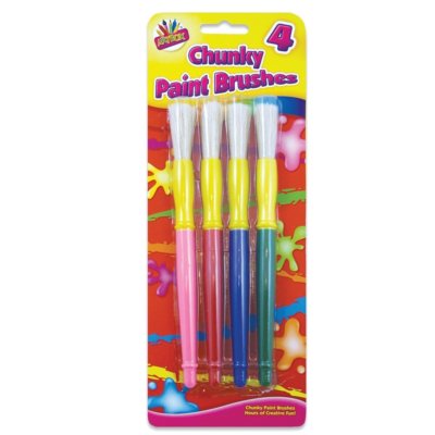 Brand New Pack of 4 Chunky Paint Brushes With Plastic and Smooth Handle ...