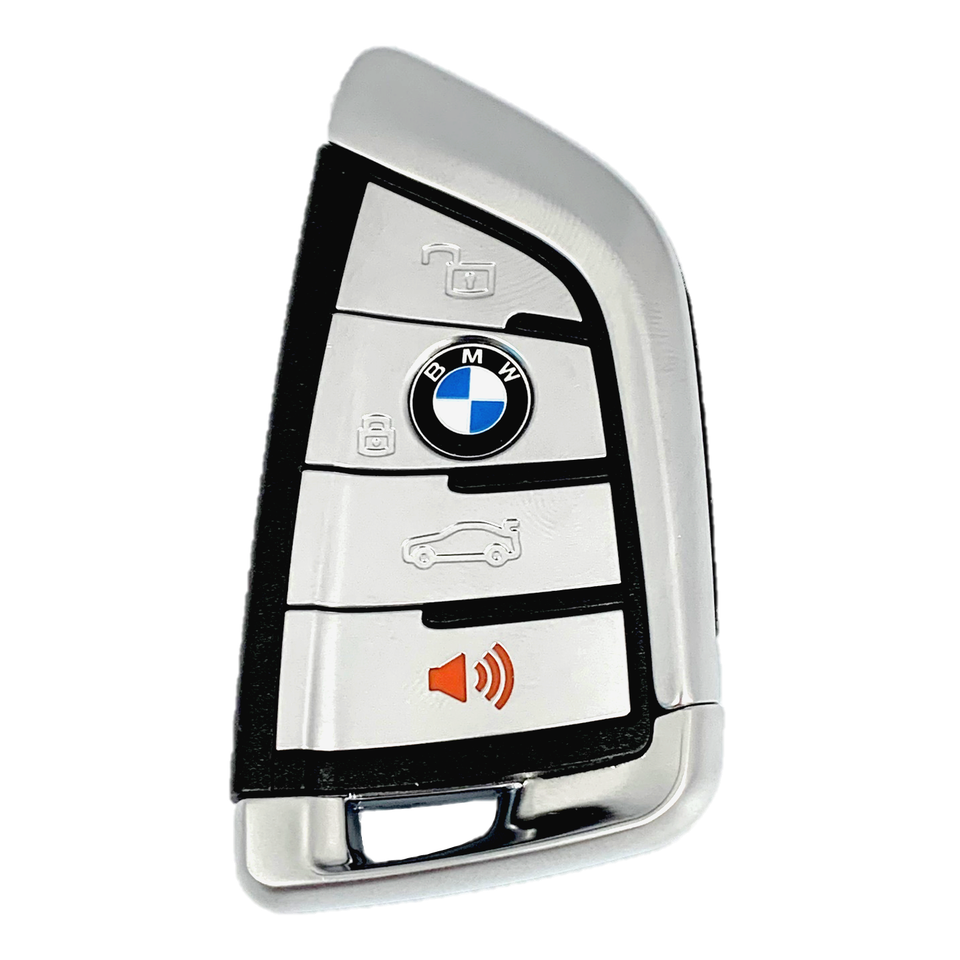 OEM BMW Keyless Remote Fob + UNCUT Key Insert 4B Silver OEM BMW N5F ...