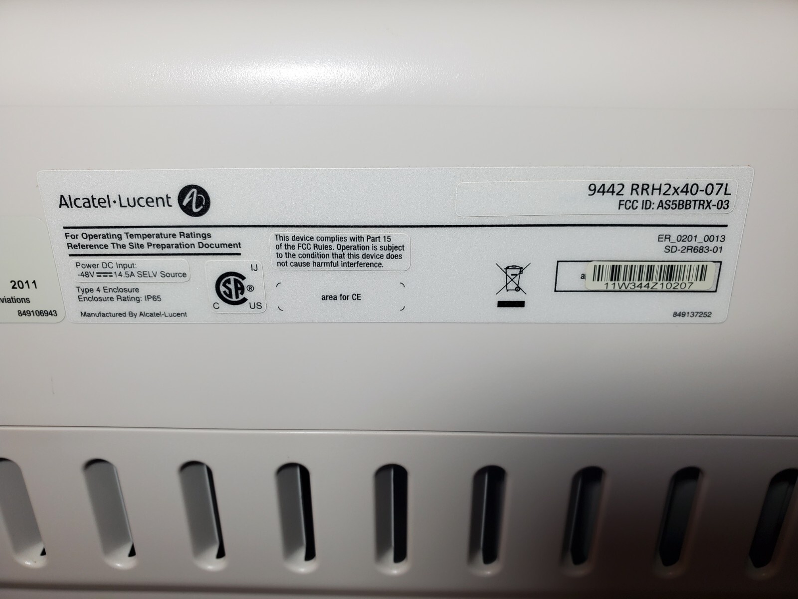 NEW Alcatel-Lucent Celestica 9442 RRH2x40-07-L Remote Radio Head (RRH ...