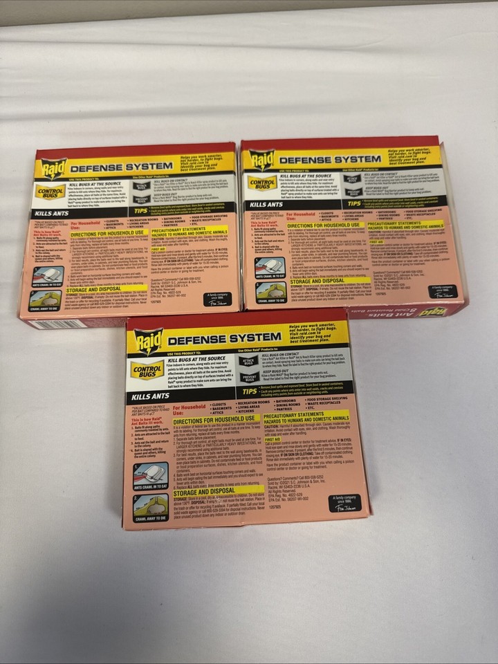 3X Raid 8-Count Ant Bait Traps Pest Control Ant Killer Kills The Colony ...