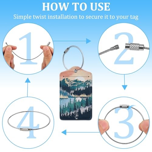 2 Pack Luggage Tag for Abstract Landscape Mountains Rivers Sunset | eBay