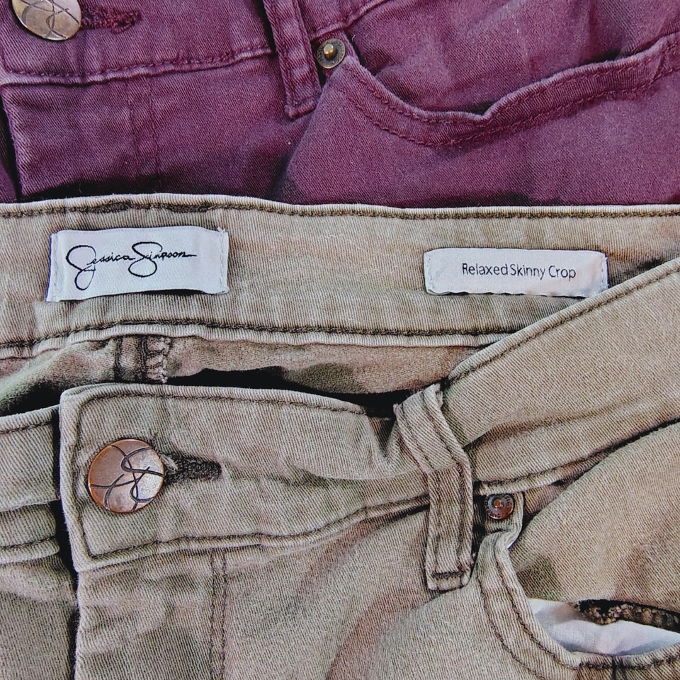 Jessica Simpson High Rise Skinny Ankle Jeans Bundle Of 2 Burgundy ...