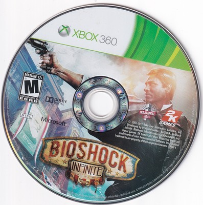 Microsoft Xbox 360 BioShock Infinite Video Game 2K DeWitt 2010 Disc ...