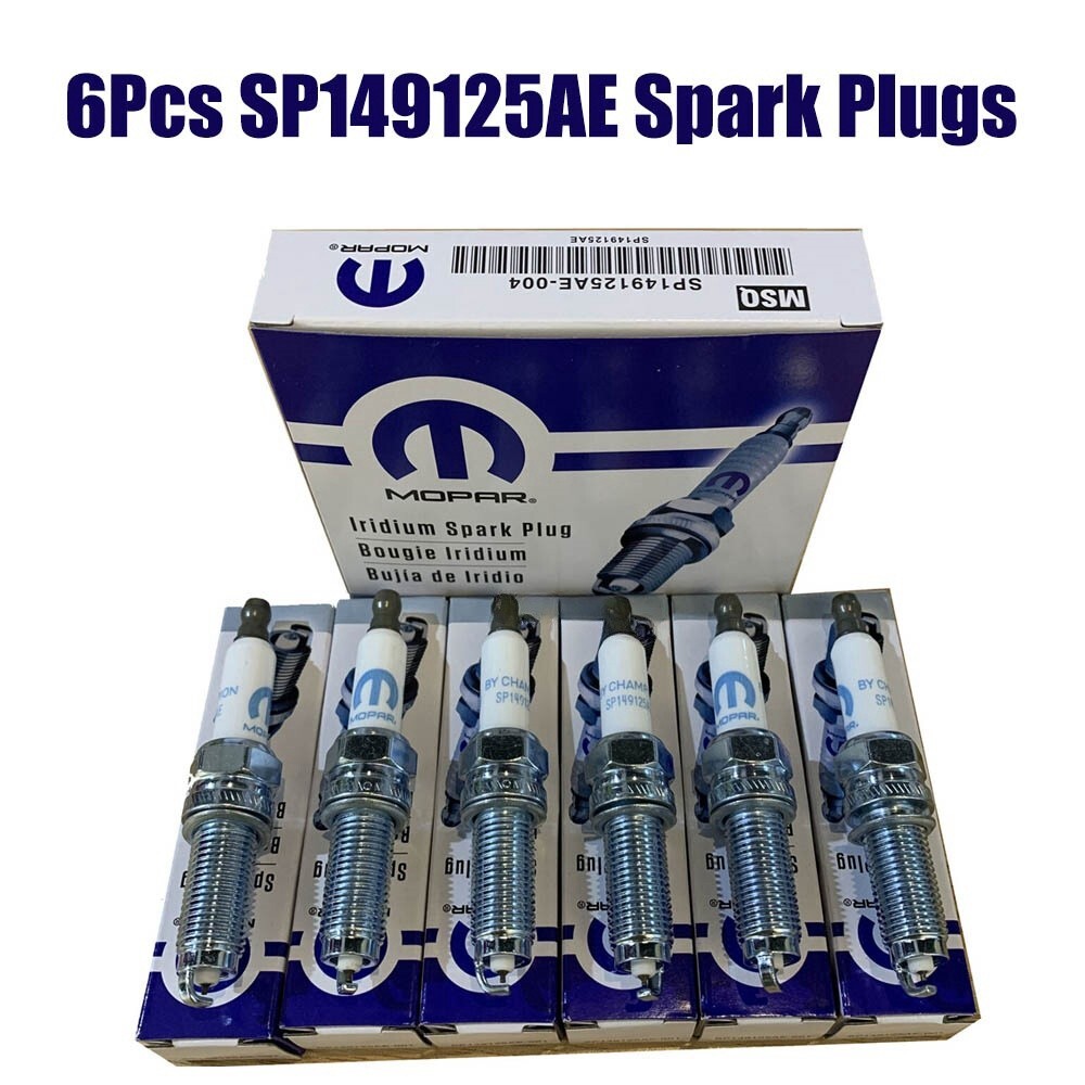 6X OEM Iridium Spark Plugs SP149125AE For Mopar 2011-2021 Dodge Jeep 3 ...