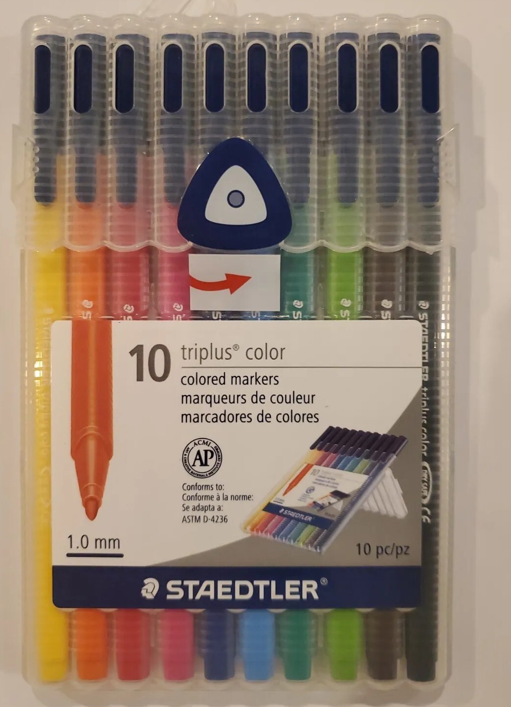 Staedtler triplus 10 colored markers. 1.0mm Felt Tip Pen ,Dry Safe ...