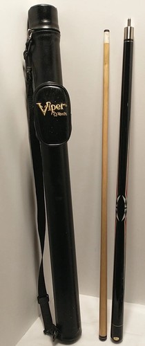 Viper Pro Series 58" 19oz Pool Cue Stick Black/Red w/ Q-Vault Carrying ...