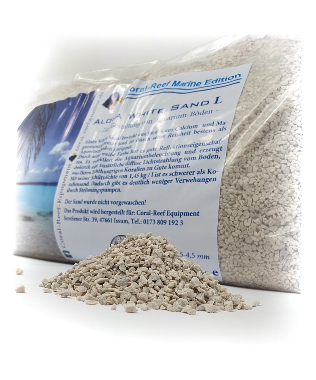 Coral Reef Aloha White Sand L 2,5-4,5mm weißer Aquariensand für ...
