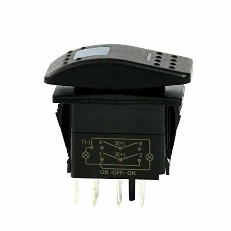 2 Pack 12V 20A On-Off-On 2 Position Boat DPDT 7 Pin Rocker Switch Blue ...
