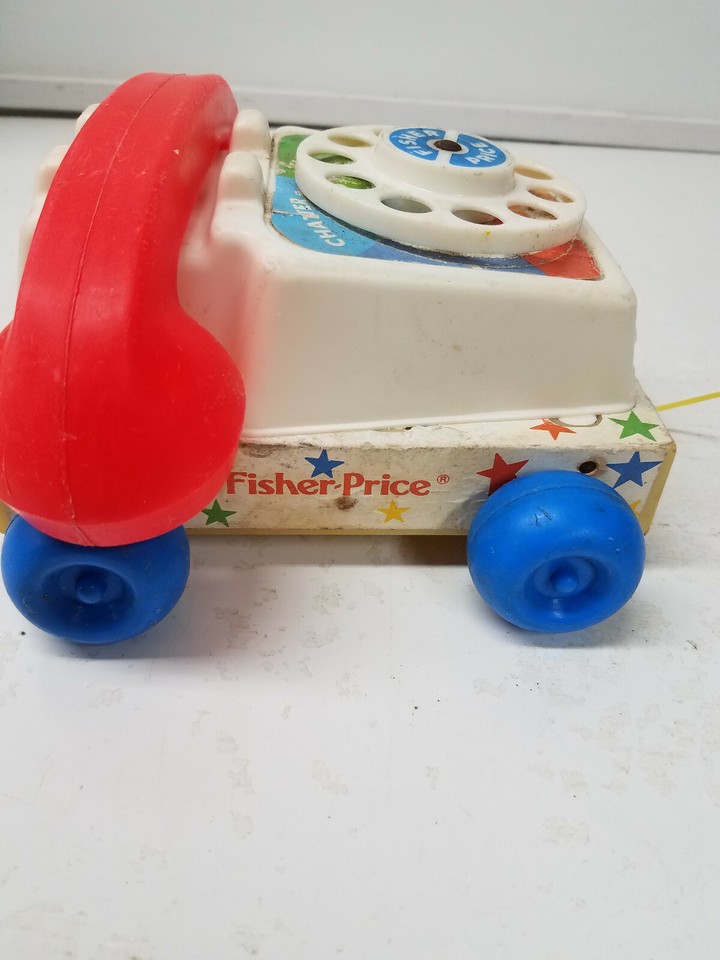 Vintage 1961 Fisher Price #747 Wooden CHATTER PHONE ROTARY TELEPHONE ...