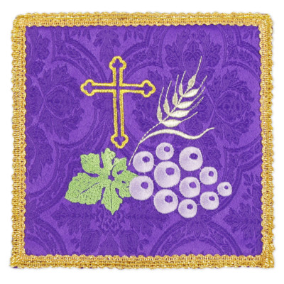 Purple Chalice Pall, Damask, embroidery | eBay