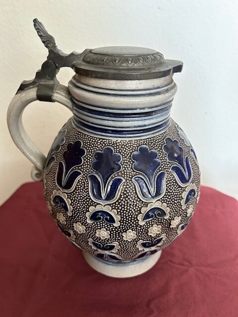 Antique German Merkelbach & Wick Stoneware Beer Stein Pitcher Amazing ...