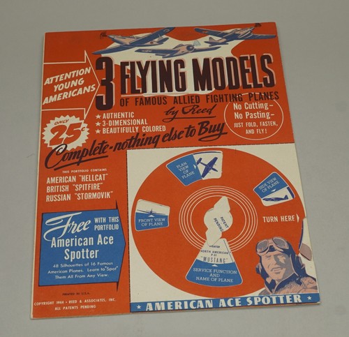 1944 AMERICAN ACE SPOTTER 3 FLYING MODELS PREMIUM PUNCHOUT PLANES ...