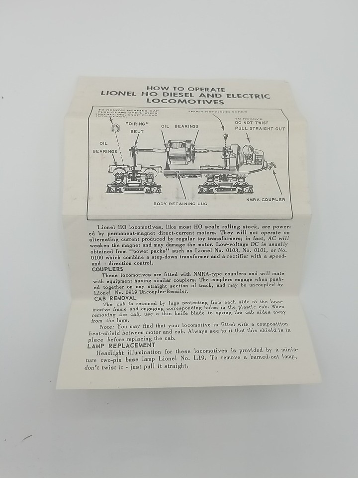 Vintage 1961 HO By LIONEL 0565 Sante Fe BLT DUMMY A DIESEL ENGINE Train ...