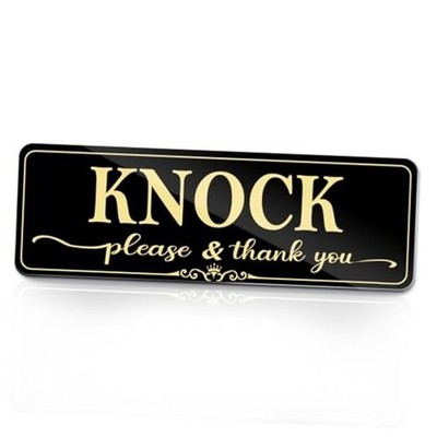 9x3 Inch Please Knock Sign Acrylic Self-stick Door Wall Signage for ...
