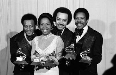 William Guest poses with Gladys Knight and The Pips back stage aft- Old ...