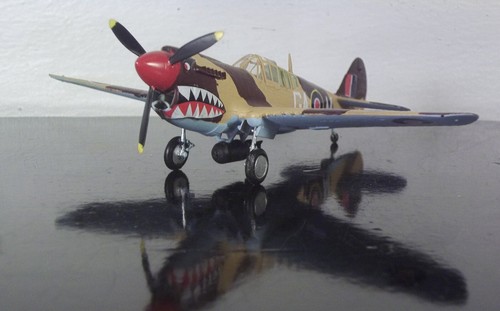 BUILT 1/72 WWII RAF CURTISS P-40E "KITTYHAWK" NORTH AFRICA DISPLAY ...