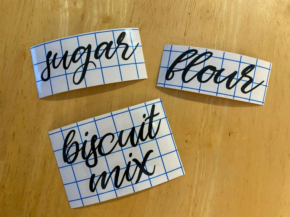 Custom Vinyl Decal for Kitchen / Food Storage Labels, Script, LARGE | eBay