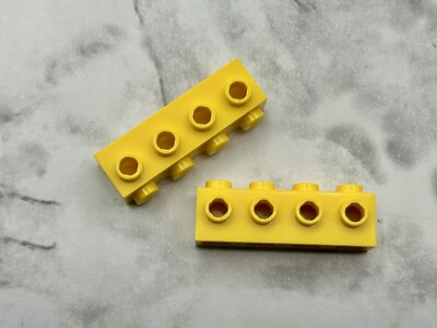 LEGO Parts Lot (2) ~ Yellow Brick, Modified 1 x 4 Studs on Side ~ No ...