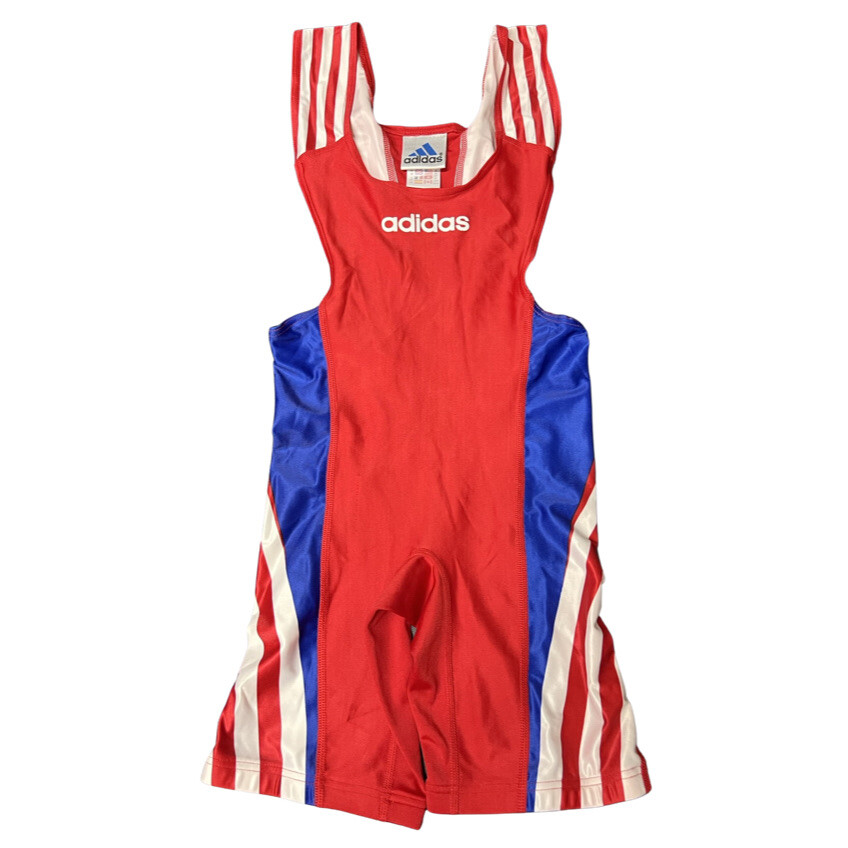 RARE Vintage 90s Adidas Wrestling Singlet Size XS Red White Blue USA ...