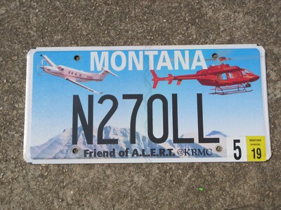 2019 The Montana Friend of ALERT KRMC License Plate N27OLL MT ...