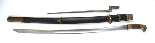 Shashka sword, scabbard & bayonet Imperial Russia Cossack dated 1901 ...