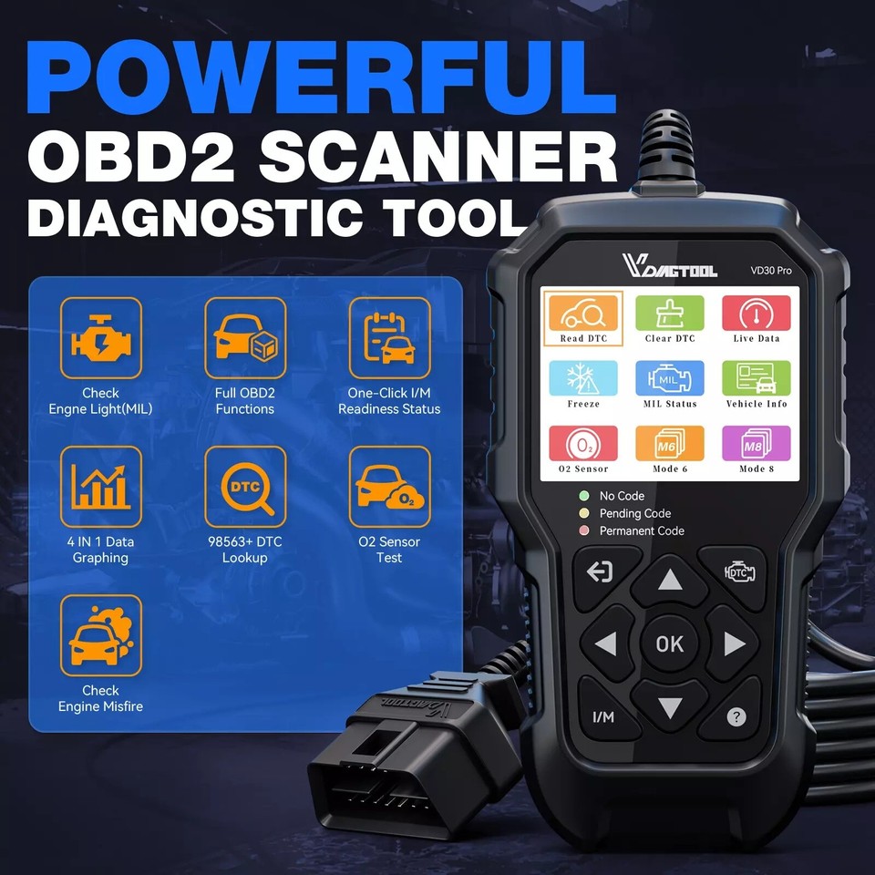 2025 VD30 Pro OBD2 Scanner Diagnostic Tools for Cars and Trucks Car Code Reader | eBay