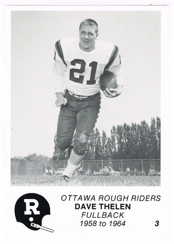 Dave Thelen #3 Runge Press Canadian football card 1958-64 Ottawa Rough ...