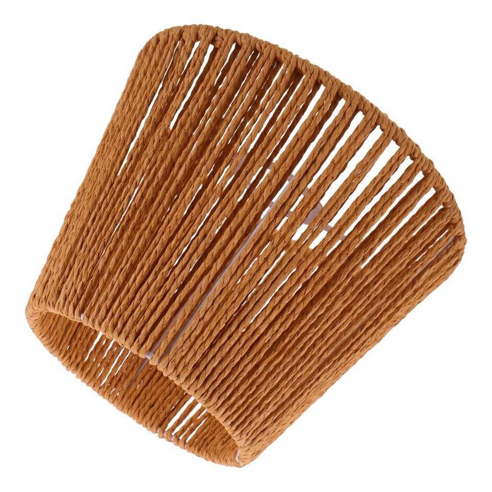 Rustic Pendant Lampshade - Bohemian Style Hand-Woven Rope Light Cover ...