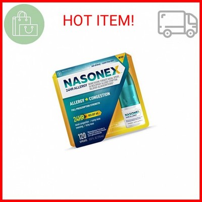 Nasonex 24HR Allergy Nasal Spray, Allergy + Congestion, Non-Drowsy ...