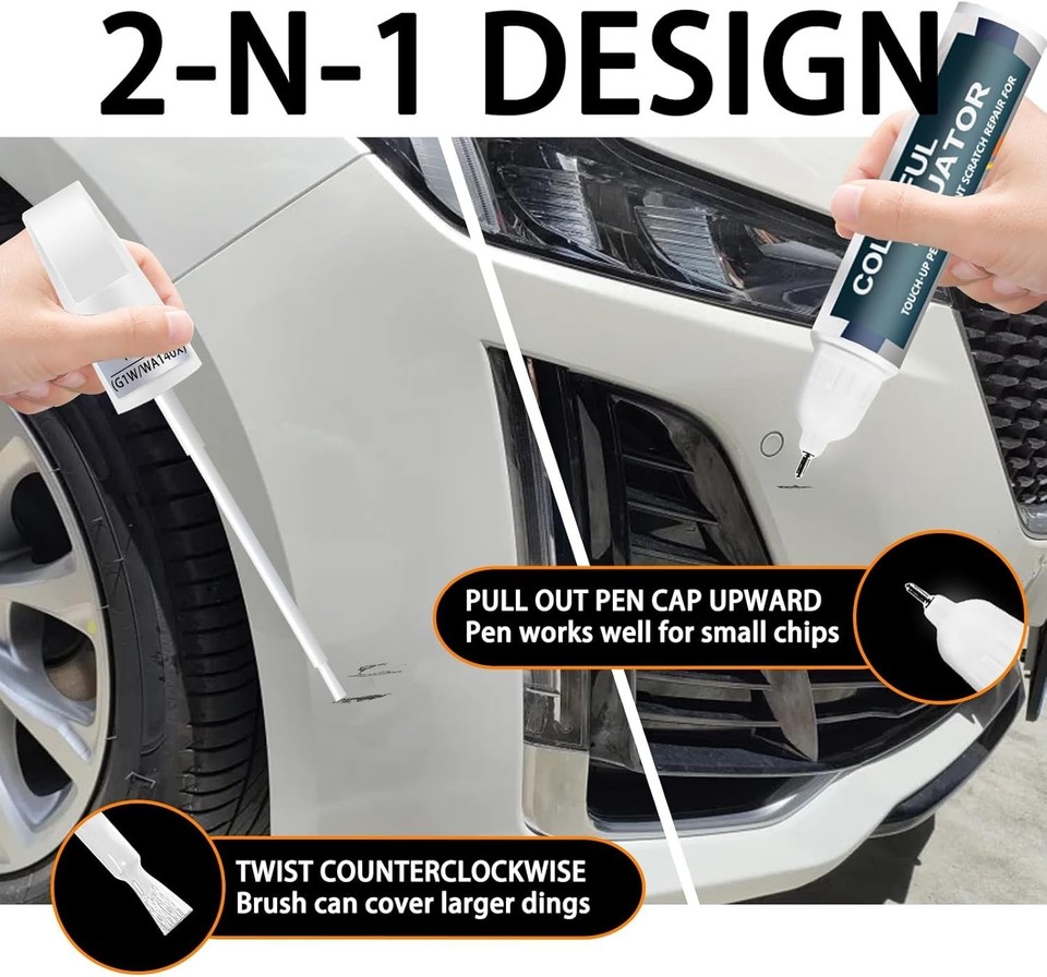 COSLAKE Car Touch Up Paint(Crystal White Tricoat(G1W/WA140X)) for ...