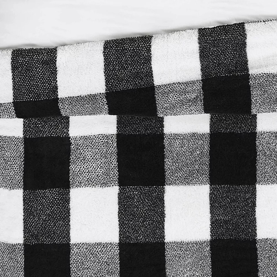 Cannon 3pc Full/Queen Cozy Buffalo Check Comforter Set Black | eBay