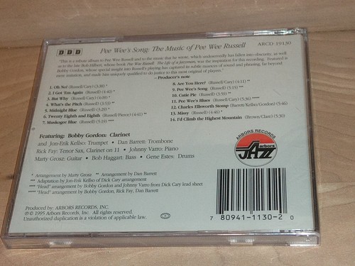 NEW CD BOBBY GORDON PEE WEE'S SONG: THE MUSIC OF PEE WEE RUSSELL ...