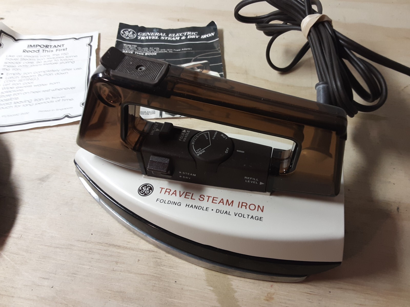 GE The Small Wonder Foldable Travel Steam or Dry Iron F50 General ...
