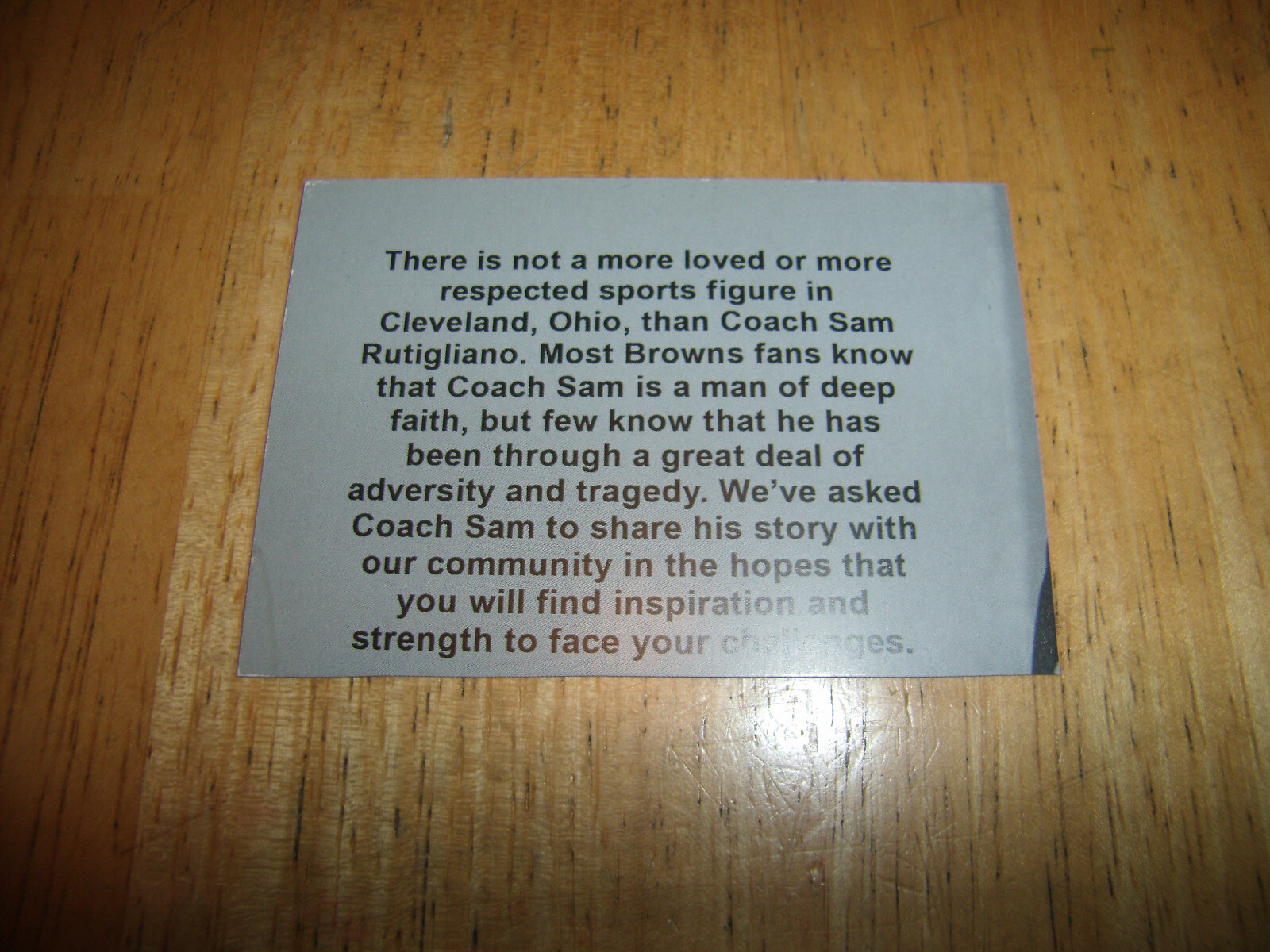 SAM RUTIGLIANO AUTOGRAPH CLEVELAND BROWNS COACH 1978-1984 "KARDIAC KIDS ...