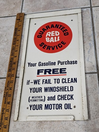 Rare Vintage Red Ball Atlantic Gas Station Sign Oil Gasoline Island ...