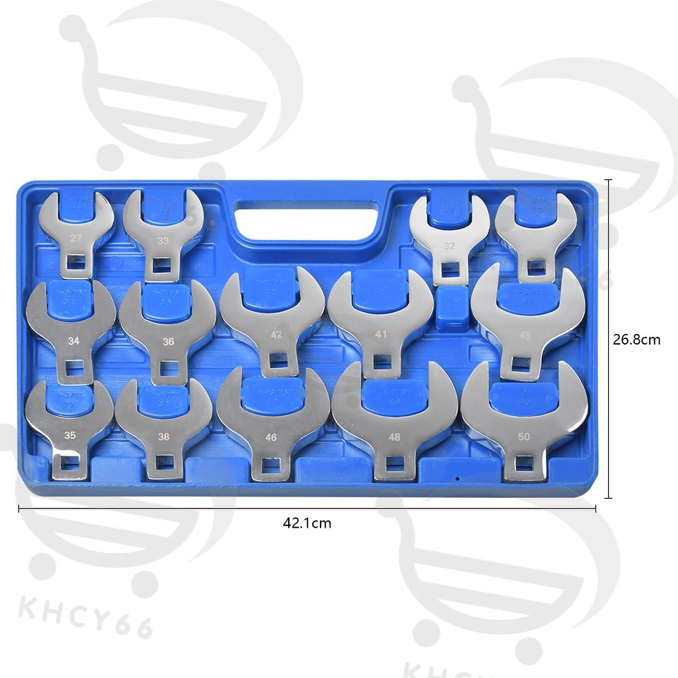 Crow Foot Spanner Set Jumbo Metric Open Ended Spanners 14pc 27 - 50mm ...