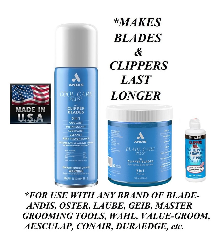 ANDIS CLIPPER BLADE COOL CARE PLUS KIT SPRAY,DIP,OIL SET-Cleaner ...