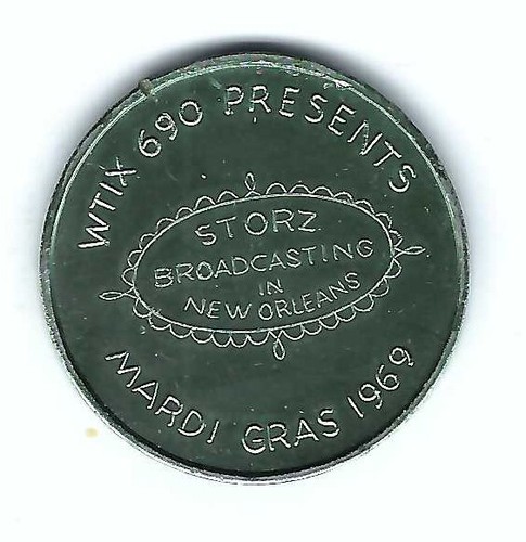 1969 ENDYMION WTIX 690 STORZ BROADCASTING RADIO MARDI GRAS DOUBLOON ...