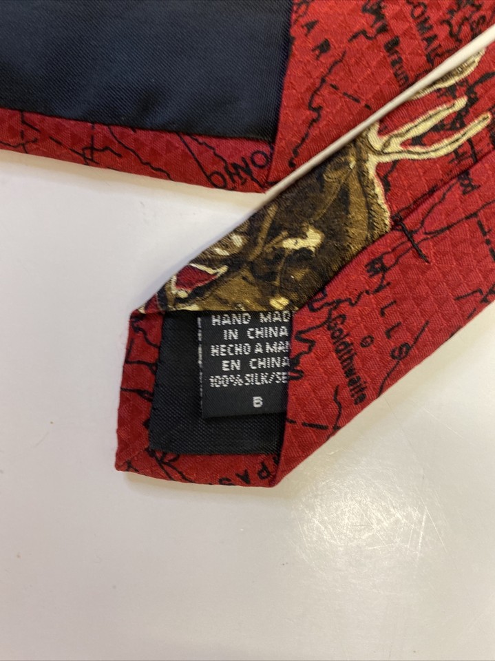 PURITAN RED GREEN CACTUS FLAG LOGO TEXAS MAP SILK MENS NECKTIE TIE 57 ...