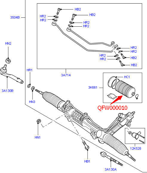 New Steering Rack & Pinion Boot For 2002-2012 Land Rover Range Rover ...