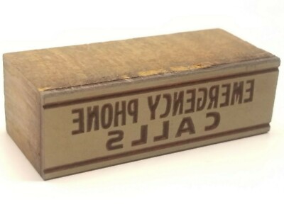 Vintage Emergency Phone Calls Business Industrial Salvage Print Block ...
