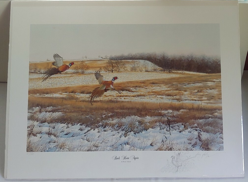 1985 REMARK Buzz Balzer SIGNED "Back Home Again" Print 41/300 Pheasant ...