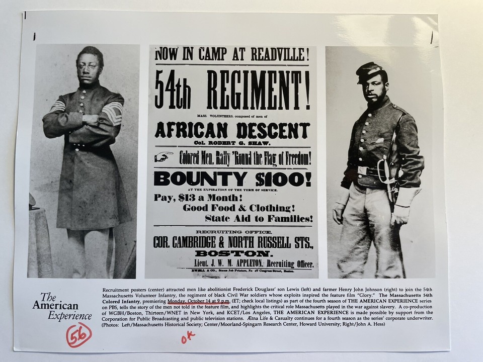 54th Massachusetts Regiment Civil Rights 1991 Press Photograph. # ...