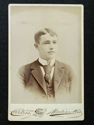 Madison Wisconsin WI Handsome Man Antique Cabinet Photo | eBay